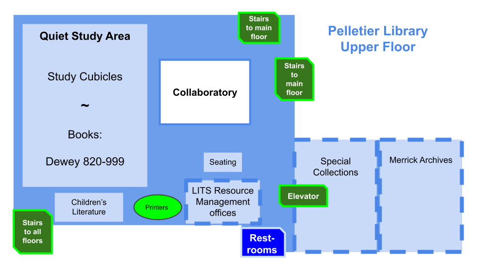 Pelletier Library Floor Maps and Directions | Information Technology ...